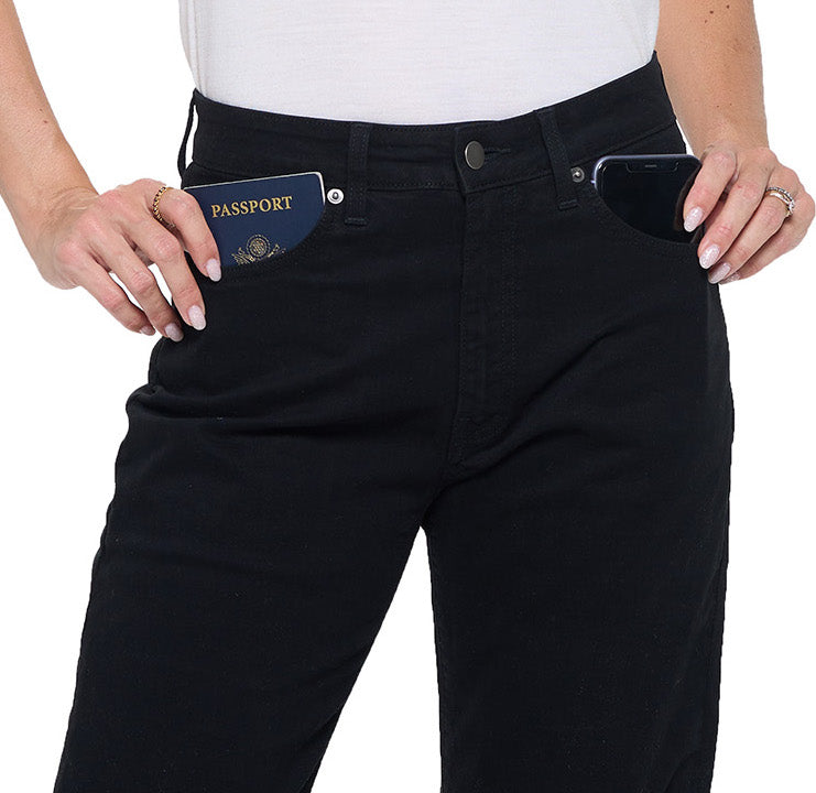 Best Travel Jeans for Women | Relaxed | Jet Black - Aviator
